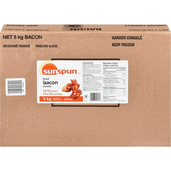 Sunspun Sliced Bacon5 kg